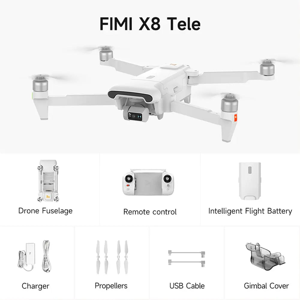 FIMI X8 TELE 4K Drone 3 Axis Gimbal HDR 48MP 30X Camera GPS 10KM Profe FUNYAT