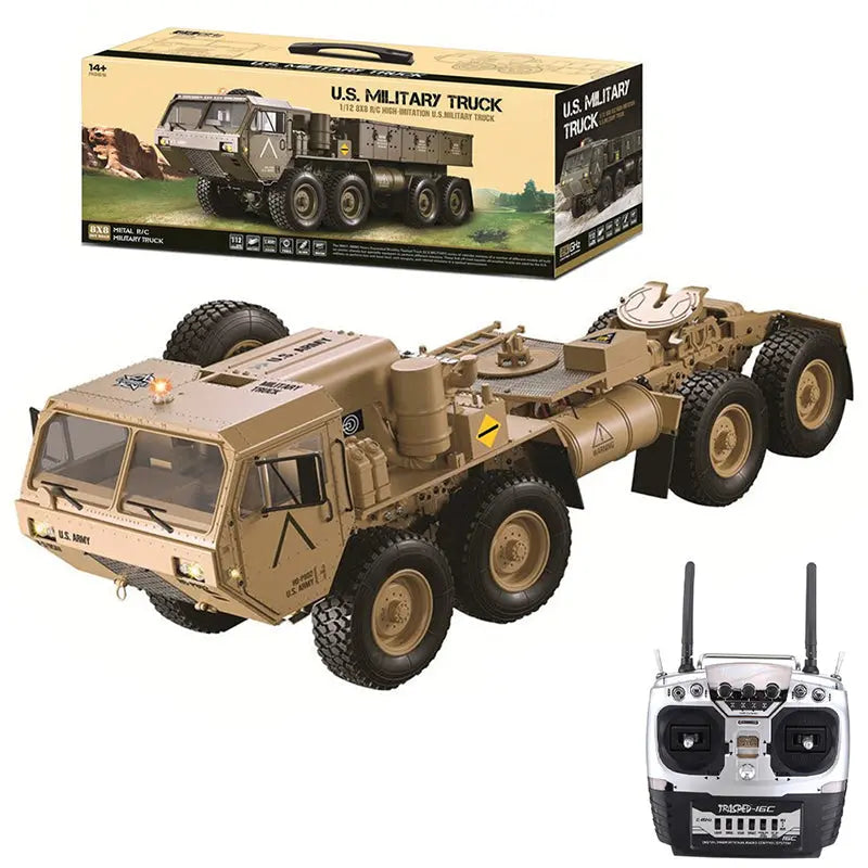 HG P801 P802 US Army Military Truck RC Car 1/12 8X8 M983 2.4G with Sou